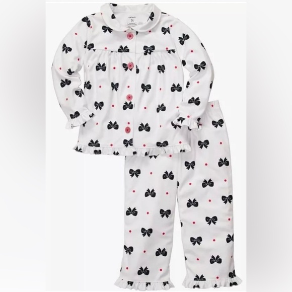 Carter's | Pajamas | Girls Holiday Christmas Flannel Pajamas Button ...